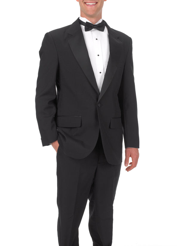 Men's Black, Single Breasted, 1-Button, Satin Notch Lapel Tuxedo Jacke ...
